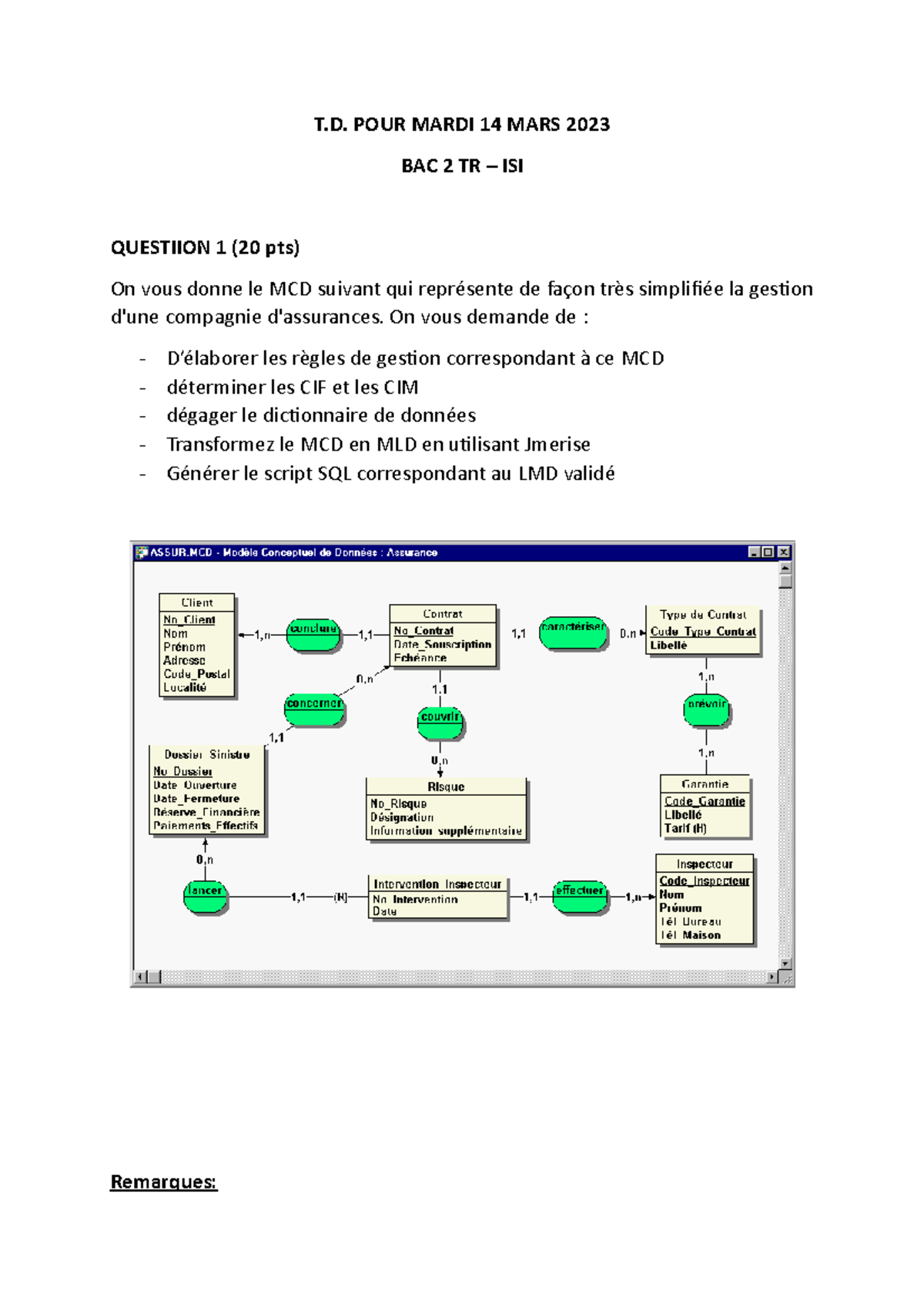 Travaux dirigés BAC 2 RT ISI 2022-2023 - T. POUR MARDI 14 MARS 2023 BAC ...