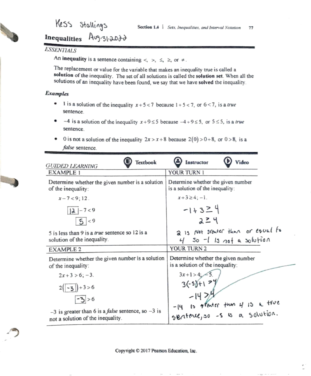 Section 1.4 (1) (1) (1) (1) (1) (1) (1) (1) - Yess Holl Ags Inequalities Section 14 Sets, - Studocu