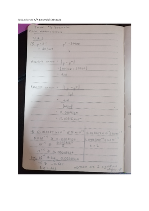 Solutions for examples in Chapter 1 - Numerical Analysis - Studocu