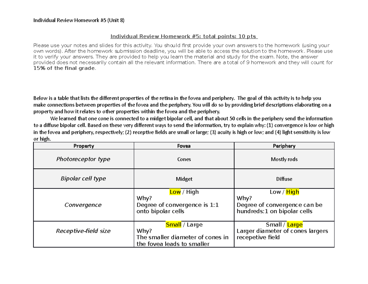 Individual Review Homework #5 for students - Individual Review Homework ...
