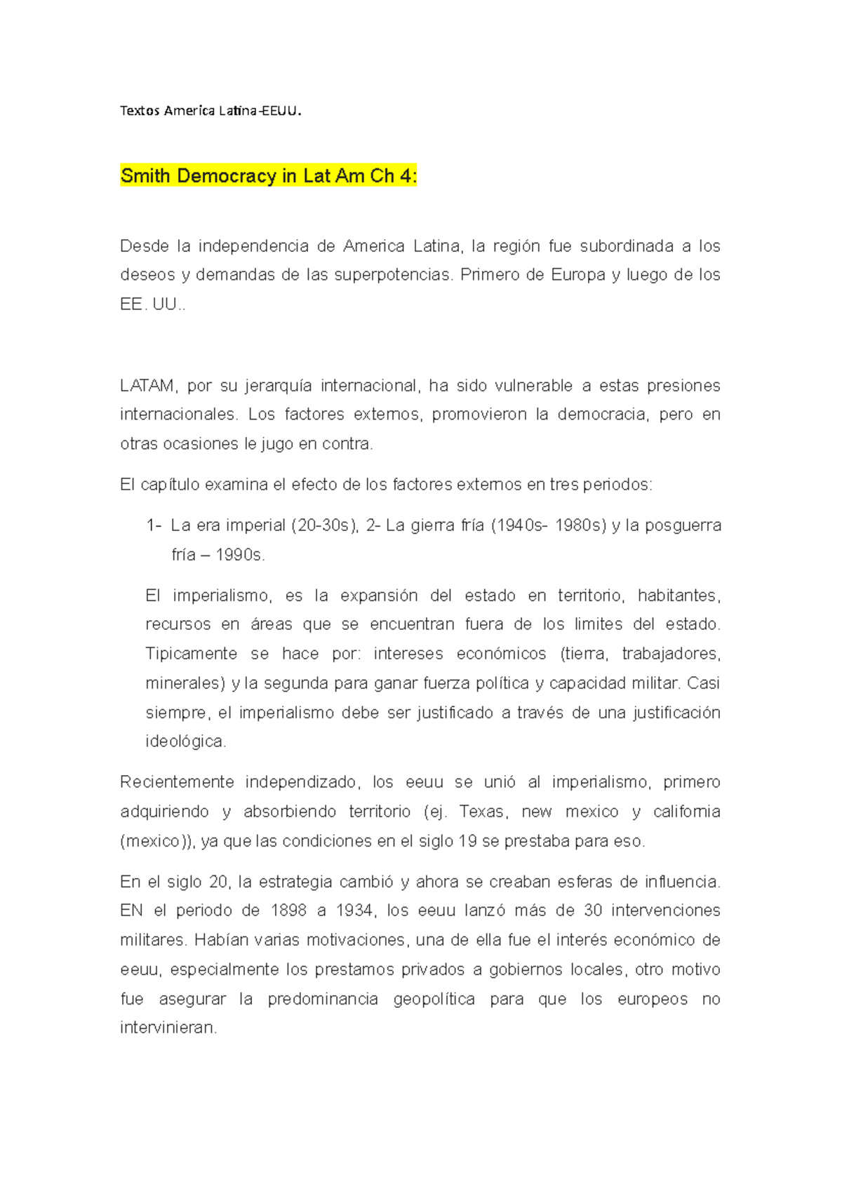 Textos America Latina - Profesor: PEdro ISern - Textos America Latina ...