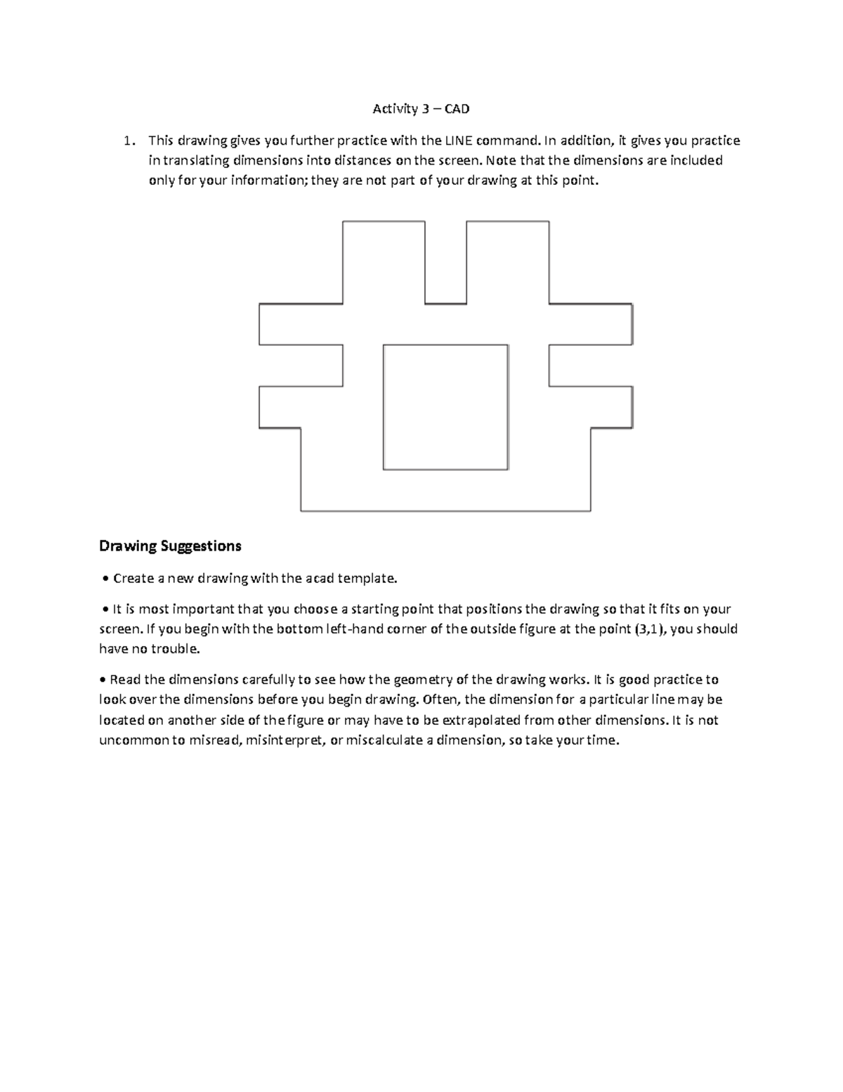 Activity 3 - Autocad Relative and Absolute - Activity 3 – CAD This ...