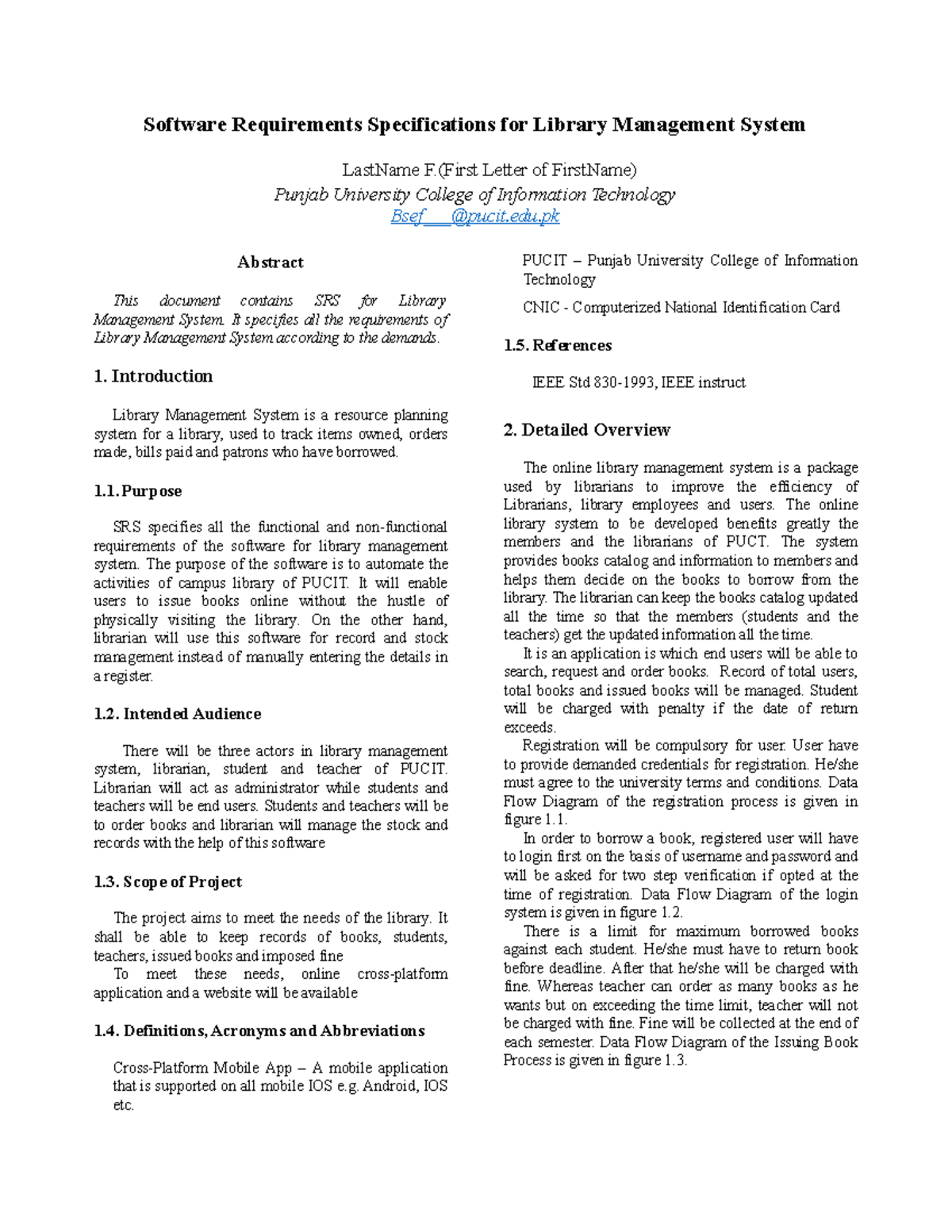 Srs - Software Requirements Specifications for Library Management ...