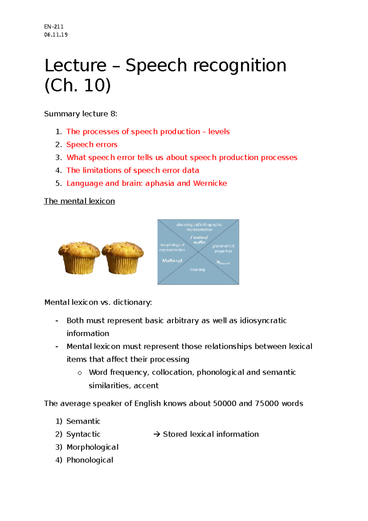 Lecture 9 - Speech recognition (ch. 10) - Lecture – Speech recognition ...