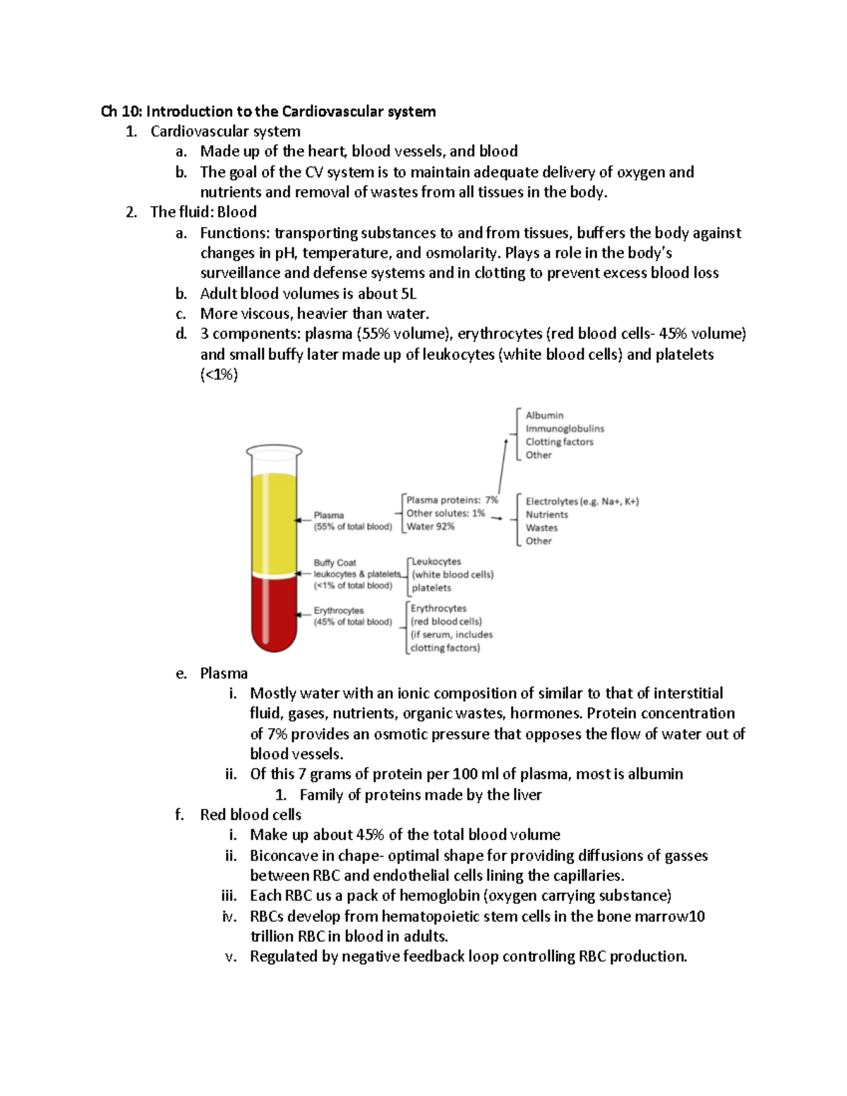 Chapter 10 Notes 10 Introduction To The Cardiovascular System Blood chapter-10-notes-10-introduction-to-the-cardiovascular-system-blood