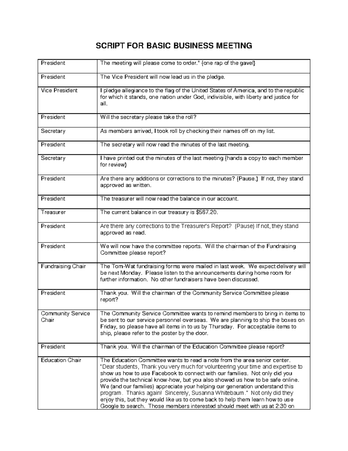 Script for Basic Business Meetingjjjjnnnnn - SCRIPT FOR BASIC BUSINESS ...