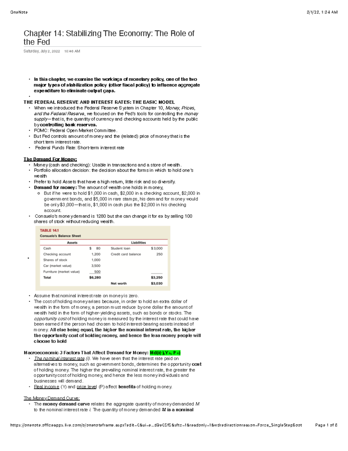 Chapter 14 Summary - Chapter 14: Stabilizing The Economy: The Role of ...
