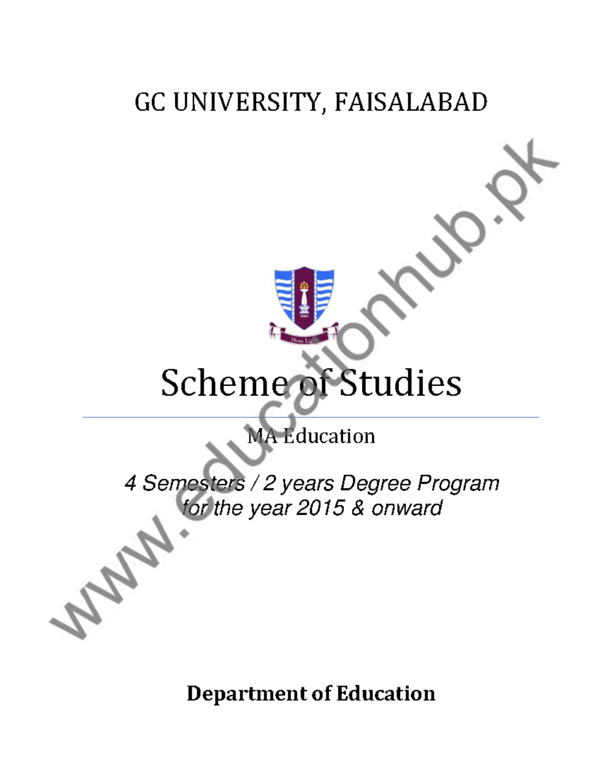 MA-Education-Course-Outline - GC UNIVERSITY, FAISALABAD Scheme of ...