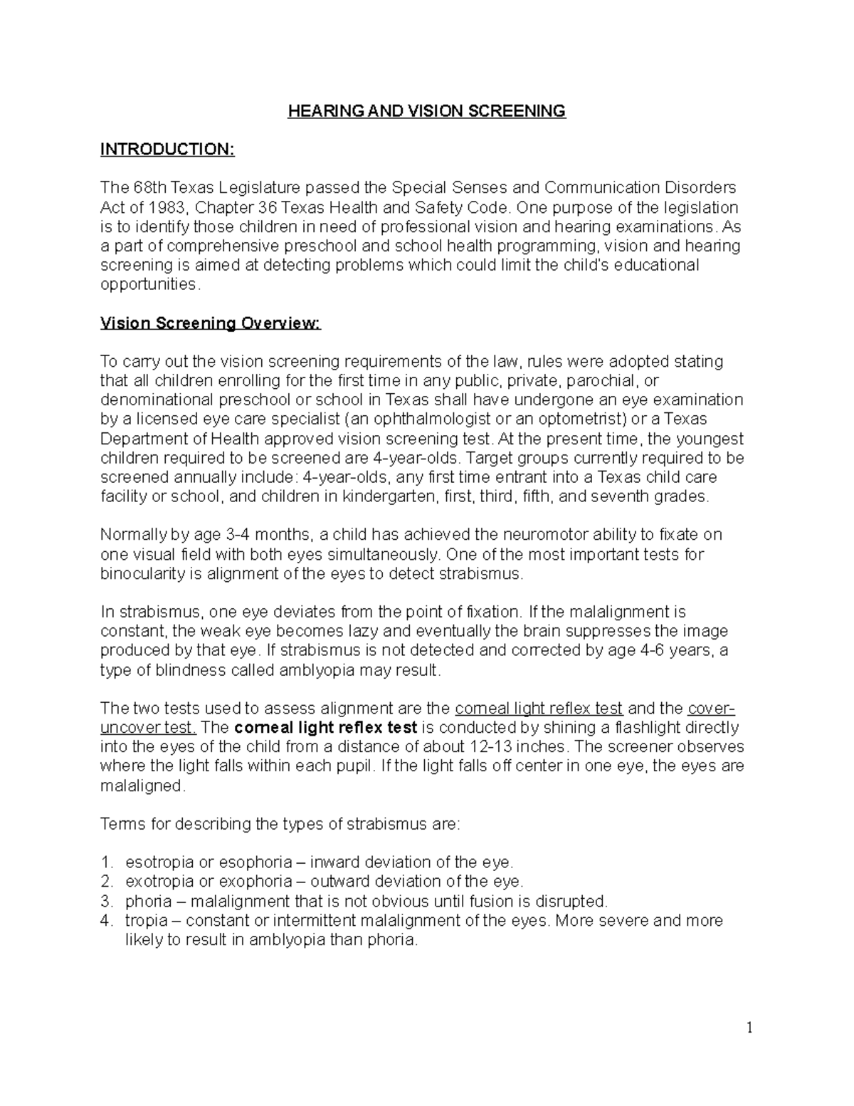 Handout Pediatrics School Screening 2019 bkw - HEARING AND VISION ...