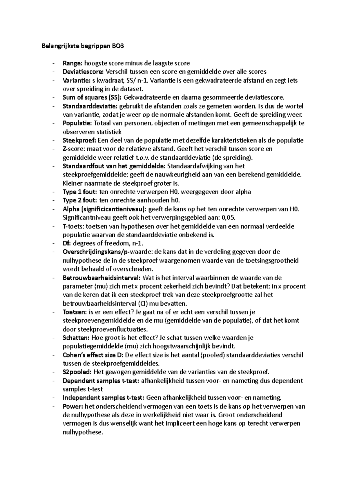 Belangrijkste begrippen BO3 - Belangrijkste begrippen BO Range: hoogste ...