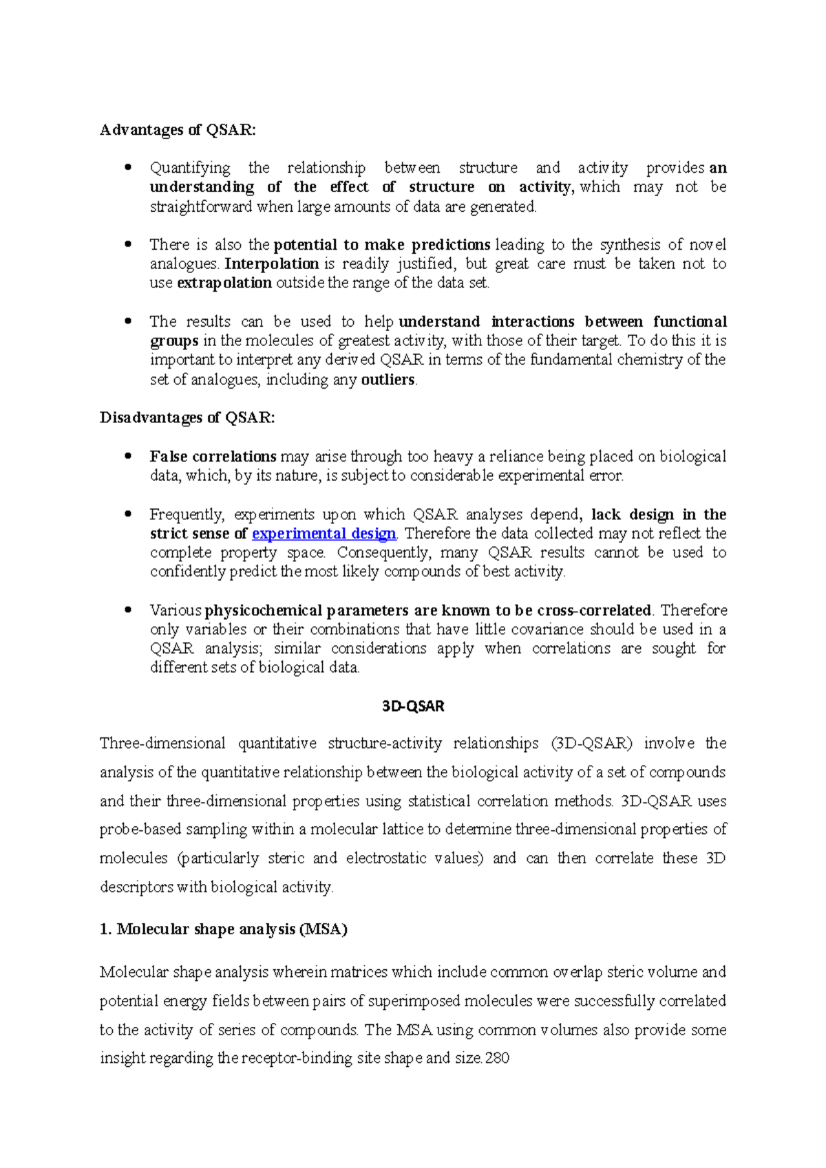 CADD Notes FOR Mpharm - CADD - Advantages of QSAR: Quantifying the ...