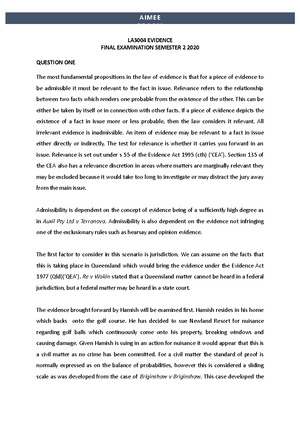 Evidence Notes - 1 EVIDENCE 1. Introduction (a) General Evidence law is ...