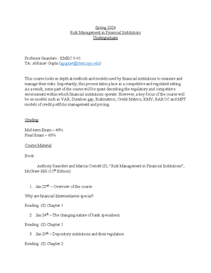 Midterm exam 2023 solution set - Midterm Exam for Financial Risk ...