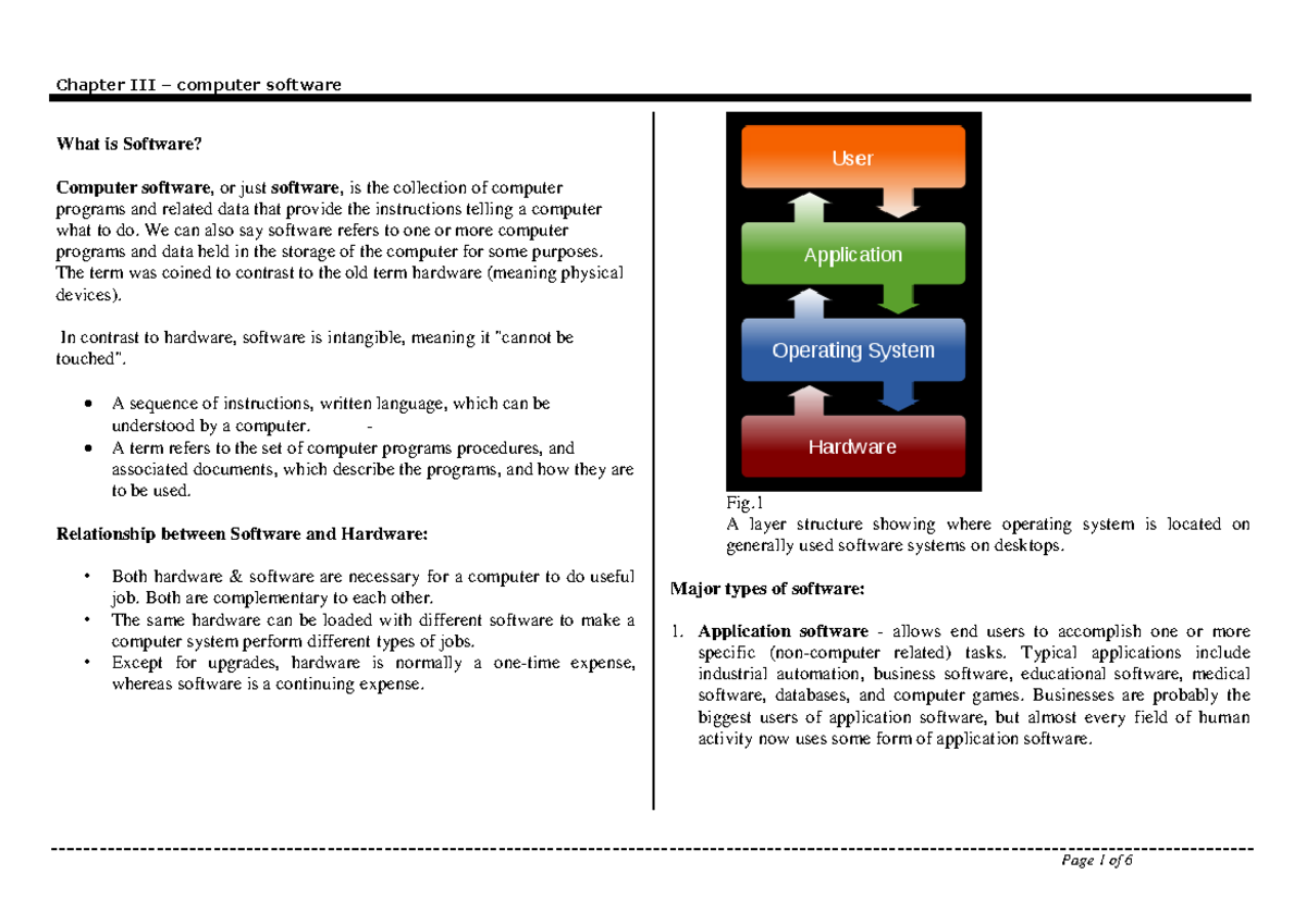 Chapter iii Computer Software - What is Software? Computer software, or ...