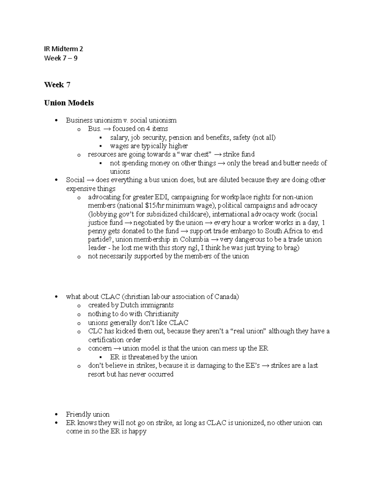 IR Midterm 2 - Professor Scott Walsworth - IR Midterm 2 Week 7 – 9 Week ...