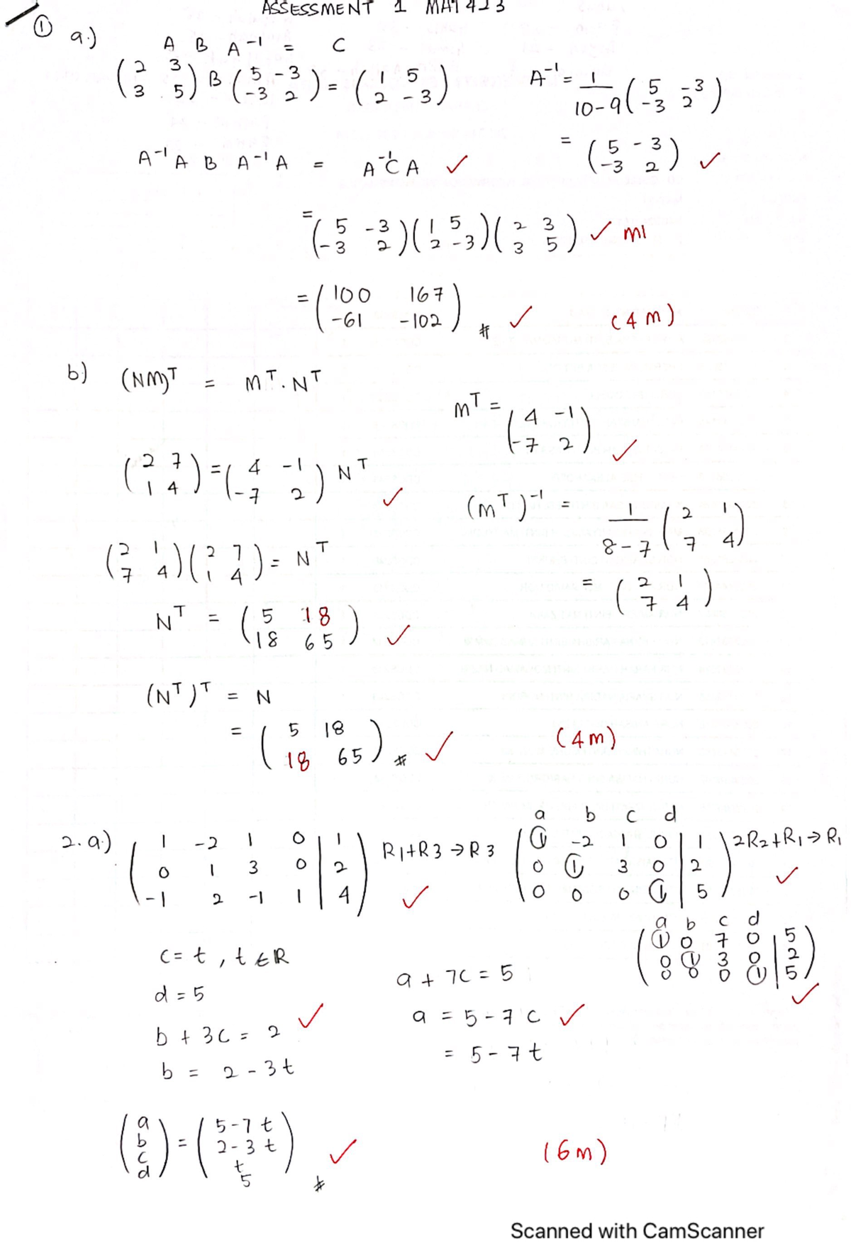 Answer Assessment 1 MAT423 - Applied Mathematics - ASSESSMENT 1 MAT 423 ...