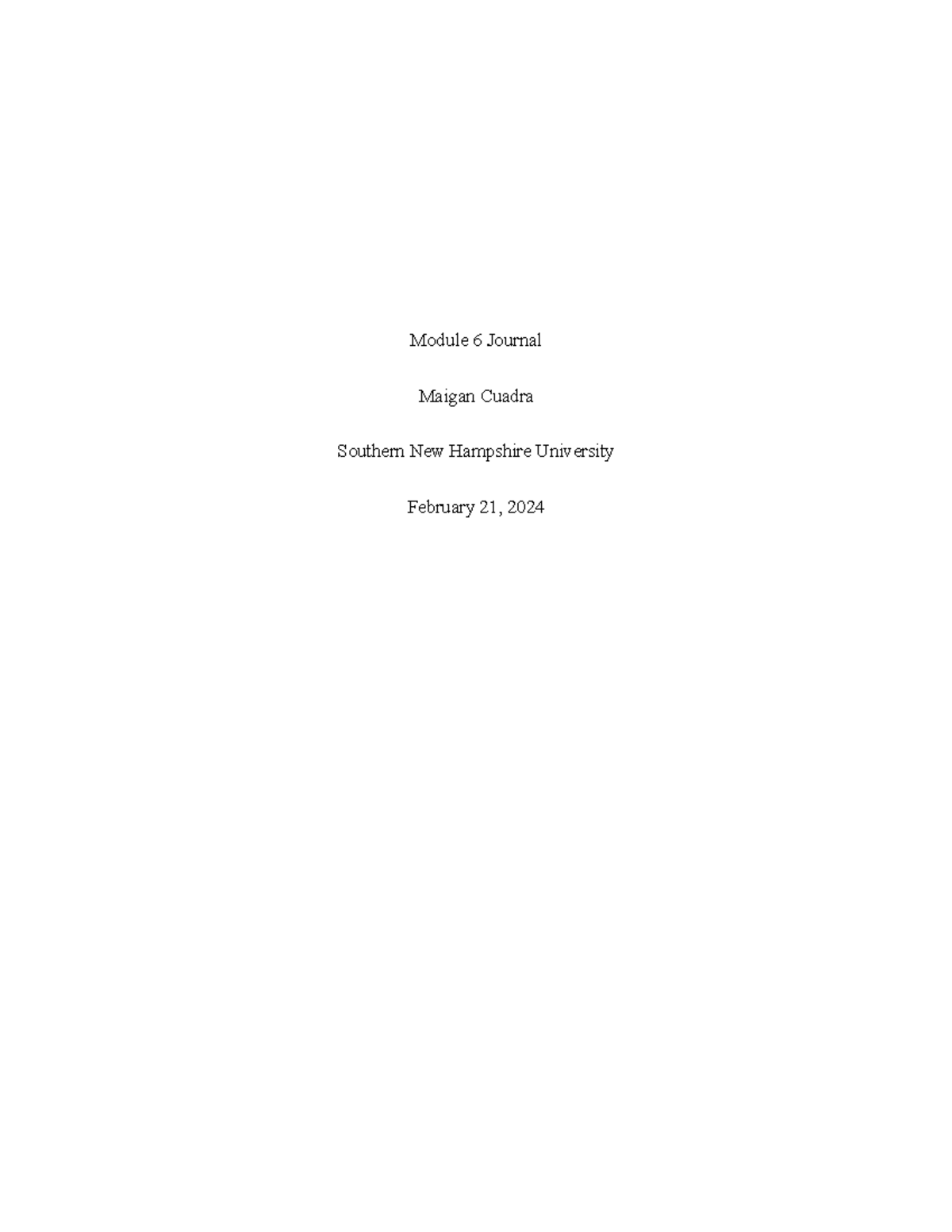 Module 6 Journal - Reference - Module 6 Journal Maigan Cuadra Southern ...