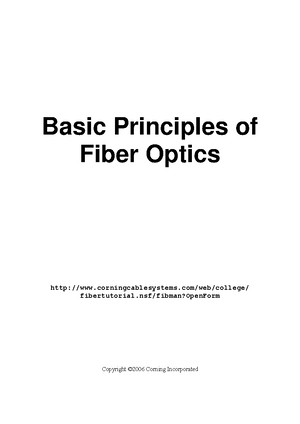 Basic Principles of Fiber Optics - Basic Principles of Fiber Optics ...