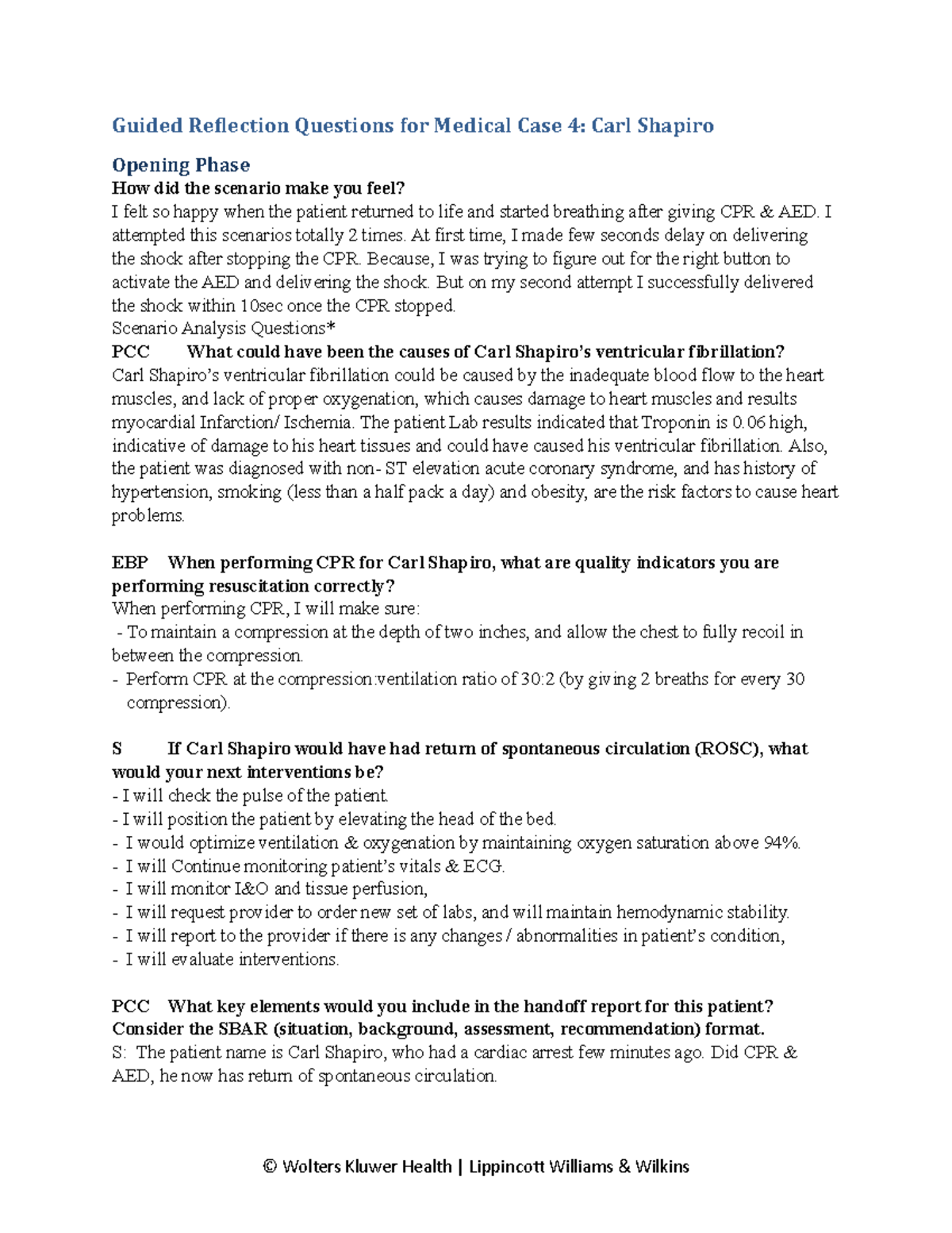 V Sim2 - vsim - Guided Relection Questions for Medical Case 4: Carl ...