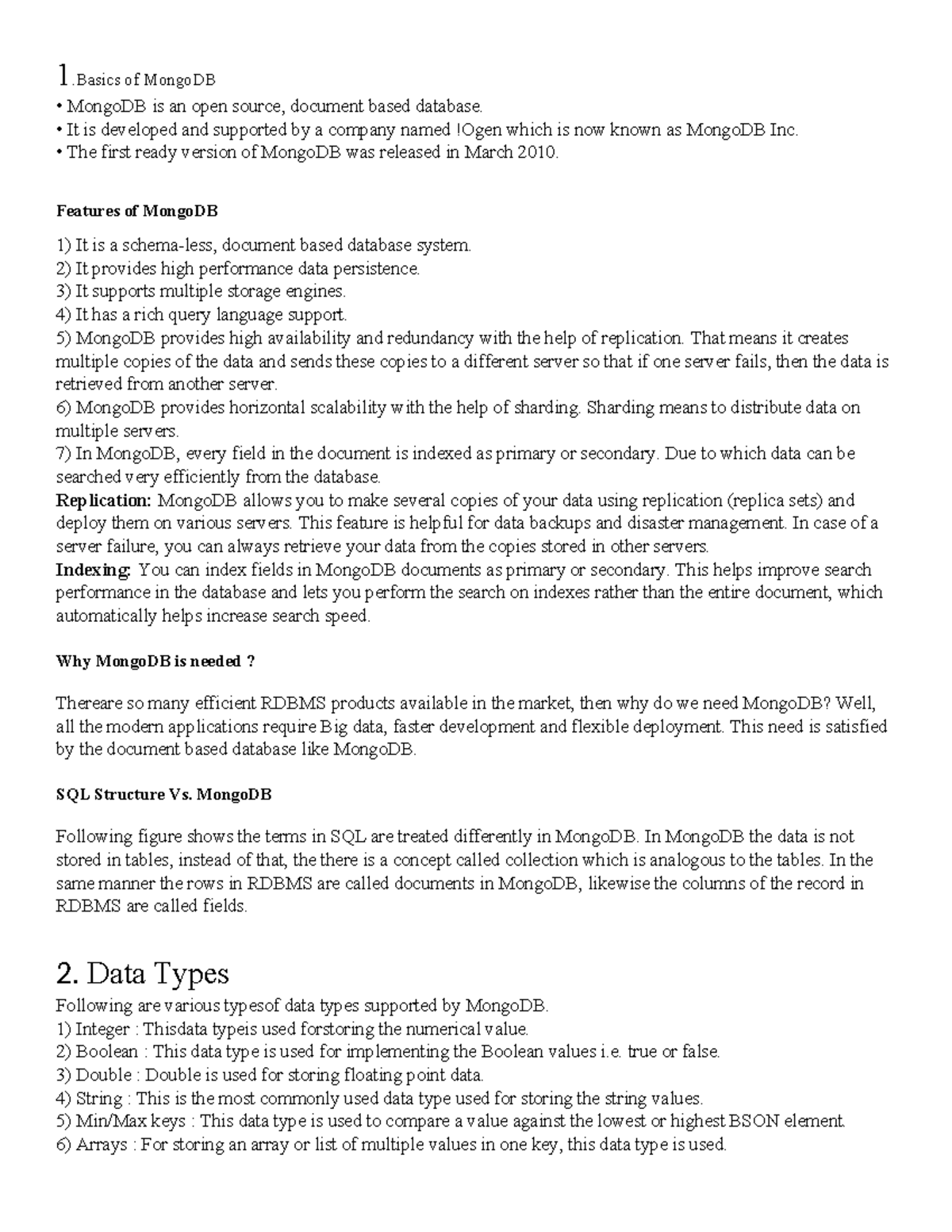 Awp pdf imps final - 1 .Basics of MongoDB • MongoDB is an open source, document based database ...