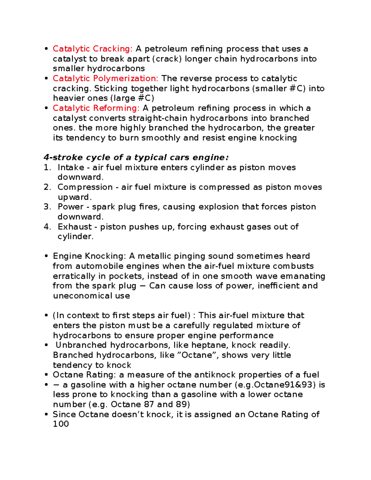 4 stroke cycle - Catalytic Cracking: A petroleum refining process that ...