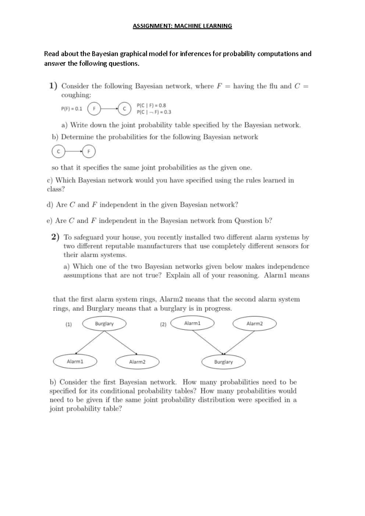 Assignment for Machine Learning 2024 - ASSIGNMENT: MACHINE LEARNING ...