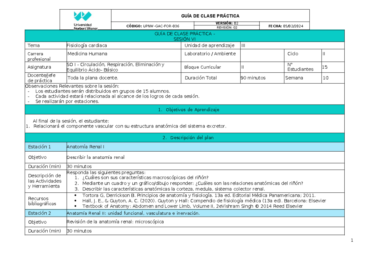Semana 10 Guía de Práctica - GUÍA DE CLASE PRÁCTICA CÓDIGO: UPNW-GAC-FOR- VERSIÓN: 02 REVISIÓN ...