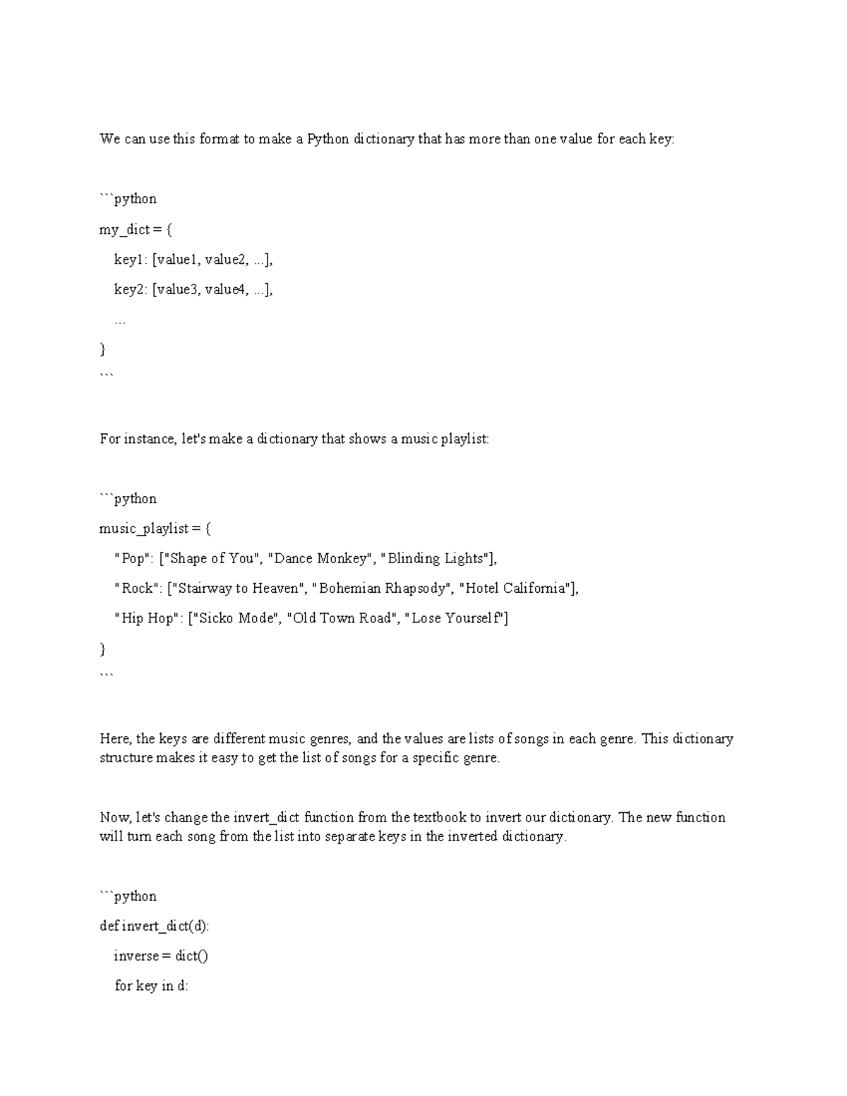 Cs Learning Journal Unit 7 We Can Use This Format To Make A Python Dictionary That Has More