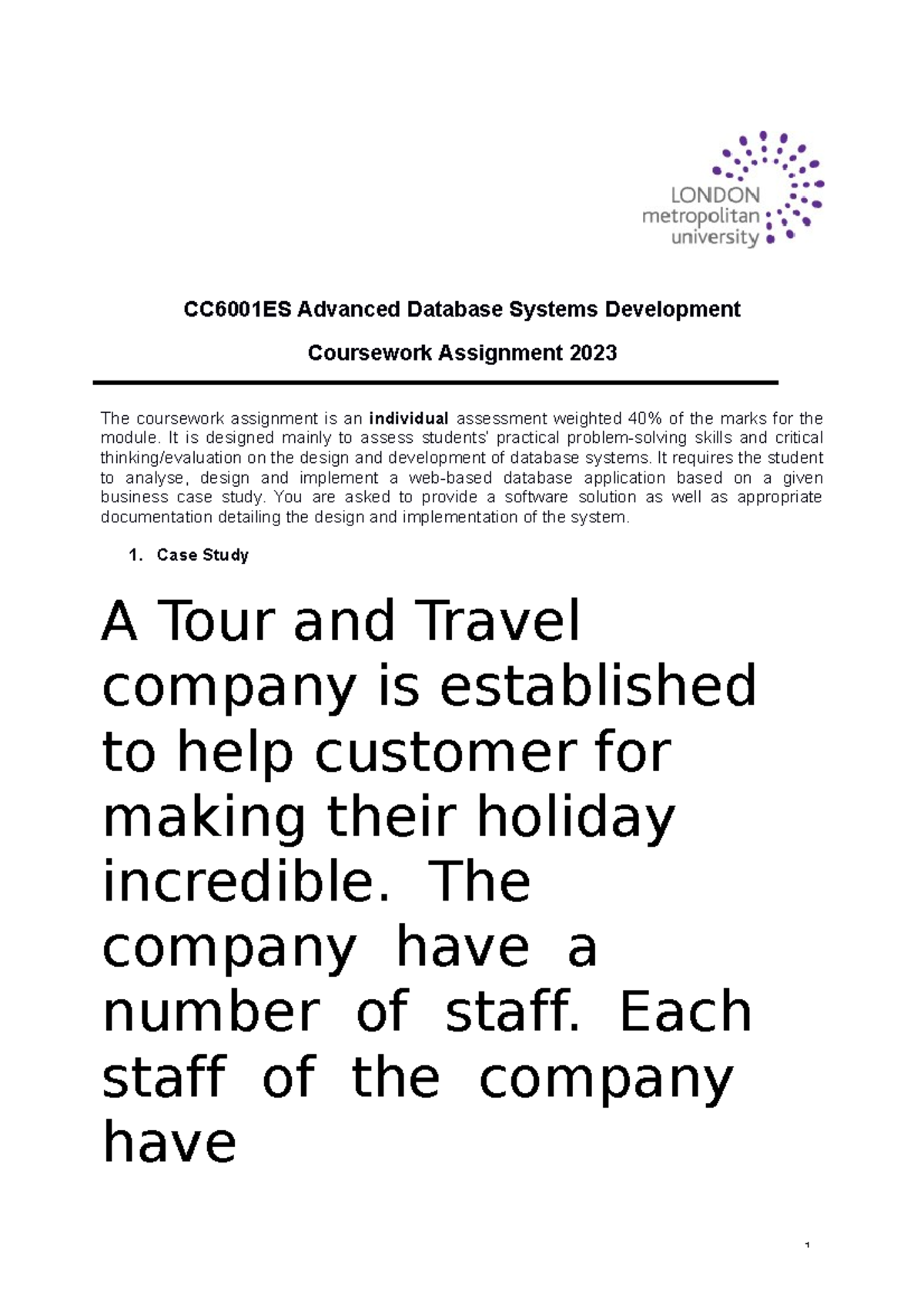 5464-1696928683596-CC6001ES MS Coursework - CC6001ES Advanced Database ...