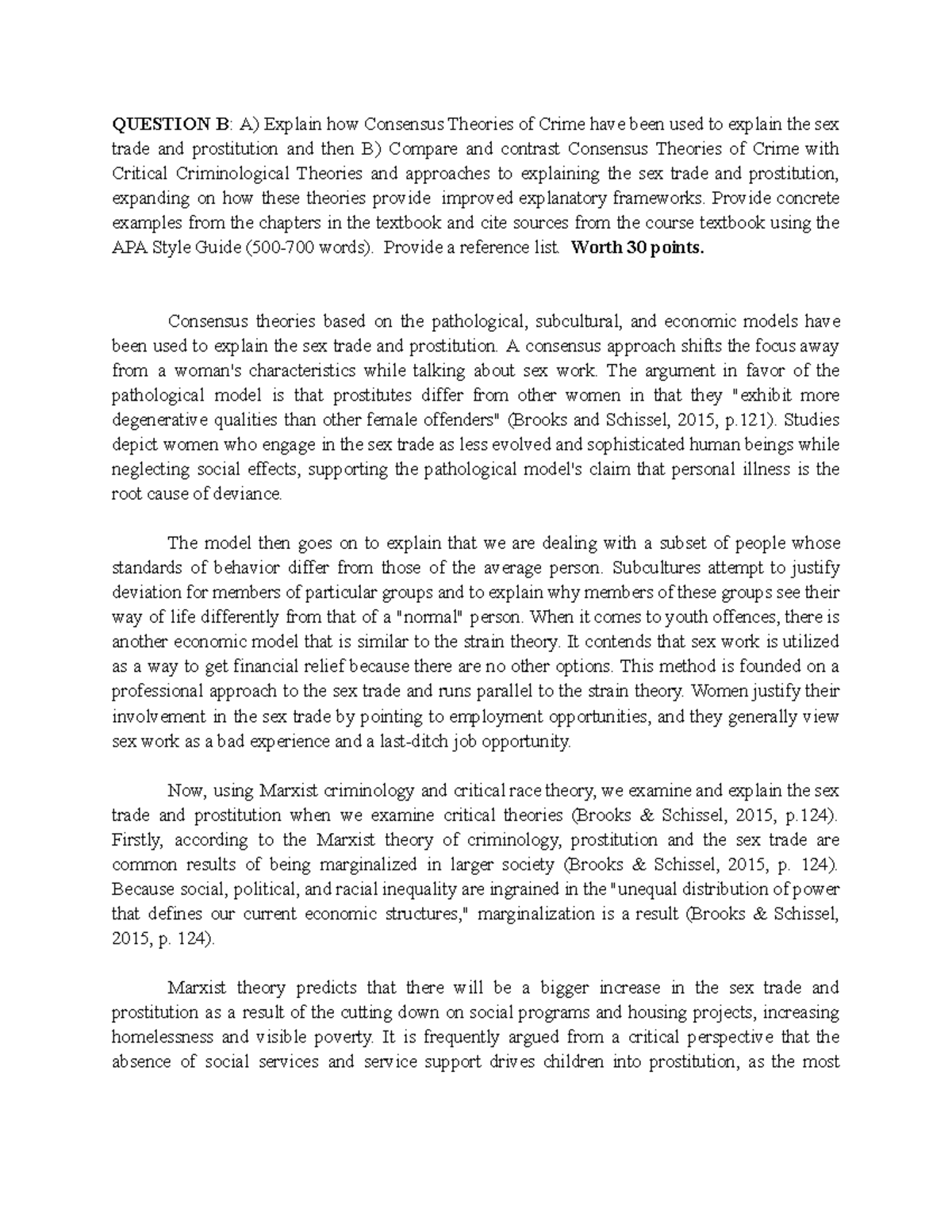 CCRM 101 - Final Essay Qs - QUESTION B: A) Explain how Consensus ...