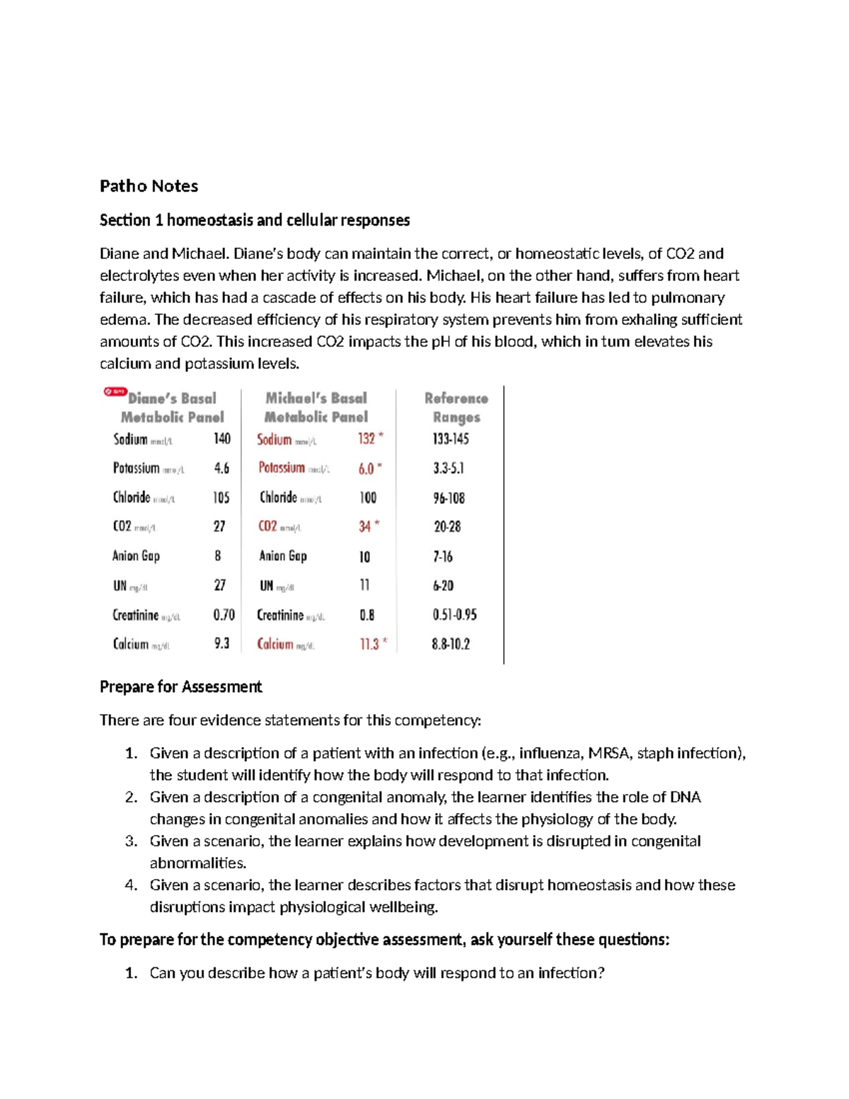 Patho Notes - Patho Notes Section 1 homeostasis and cellular responses ...