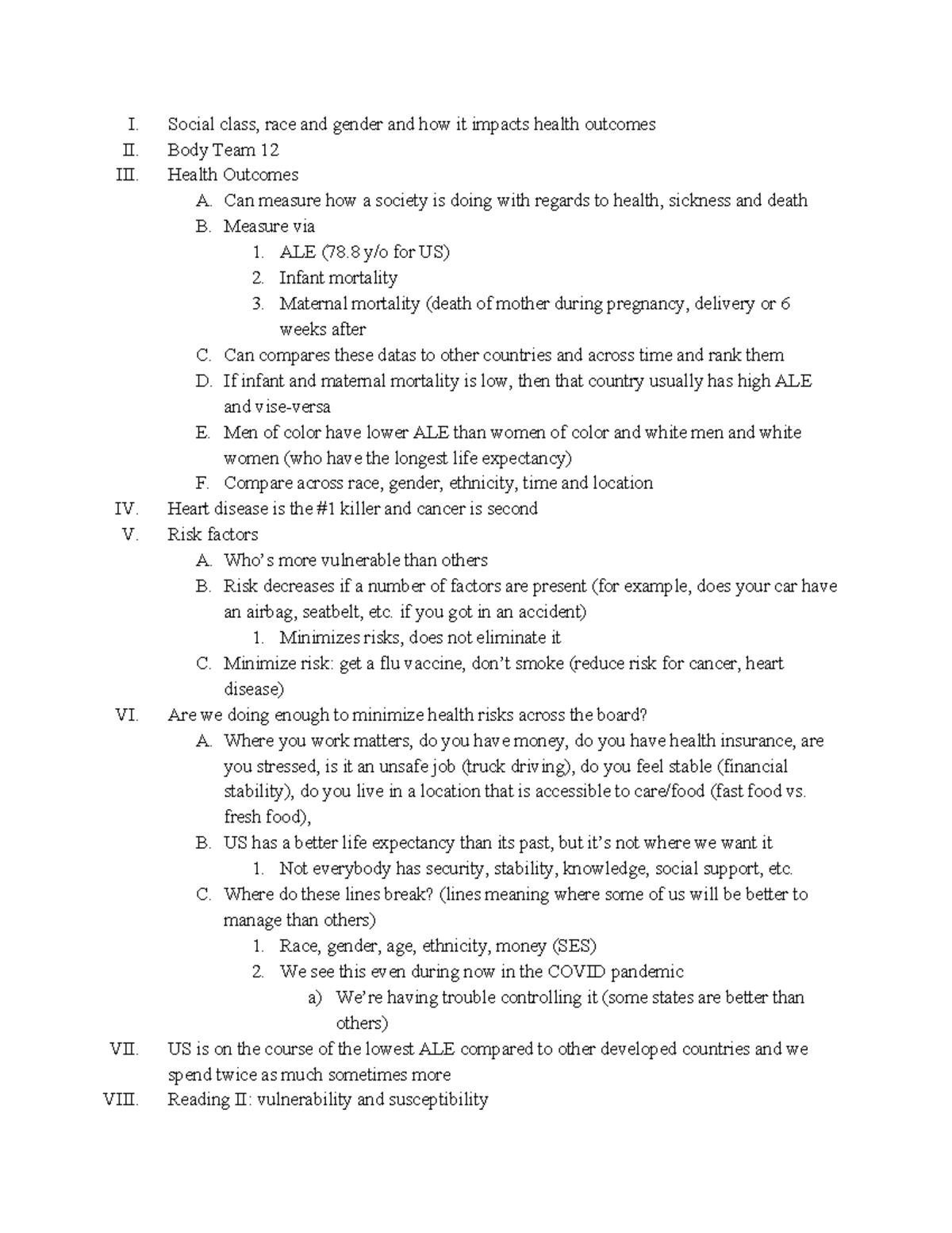Module 3 - Notes - I. Social class, race and gender and how it impacts ...