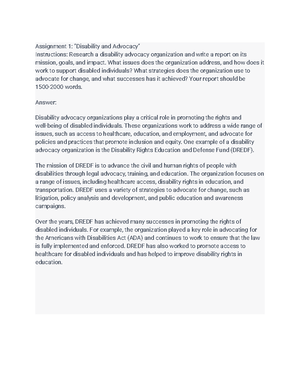 Assignment 2 Disability and the Built Environment - Assignment 2 ...