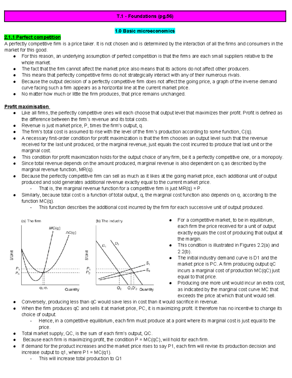 ECON3009txt notes - AAAAAA. - T - Foundations (pg) 1 Basic ...