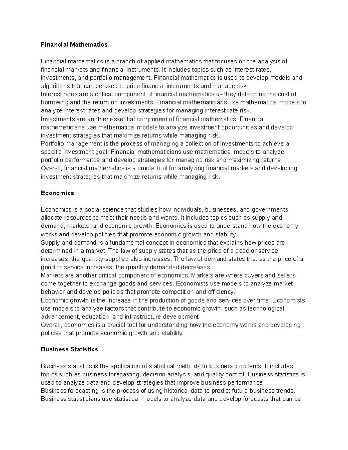 Mathematics for Data and Financial Literacy Part 2 - Financial ...