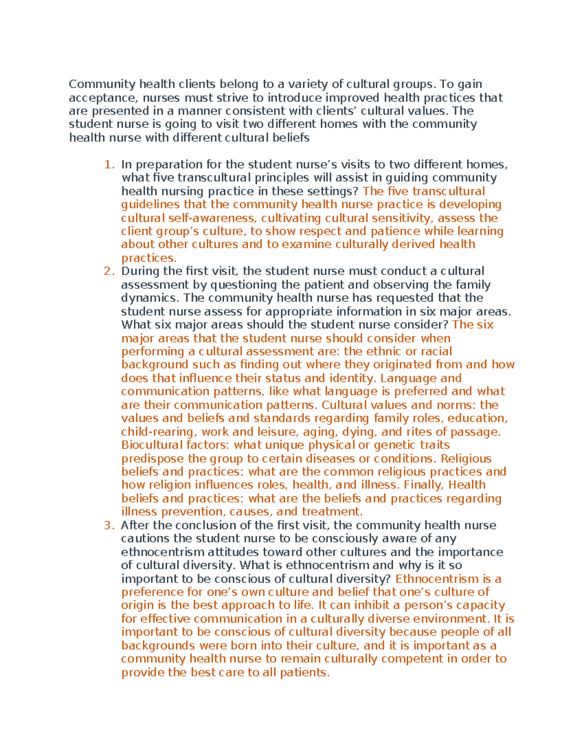 Pre lecture assignment week 1 ch 5 community health - Community health ...