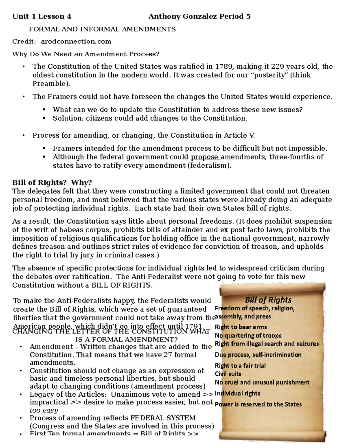1.4 (Gonzalez, Anthony) - Unit 1 Lesson 4 Anthony Gonzalez Period 5 ...