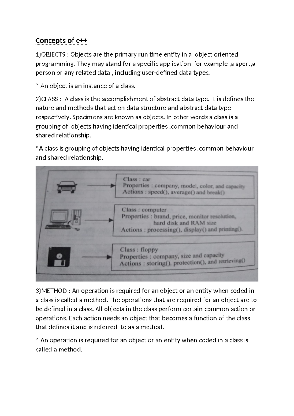 Concepts of c++ - Concepts of c++ 1)OBJECTS : Objects are the primary ...