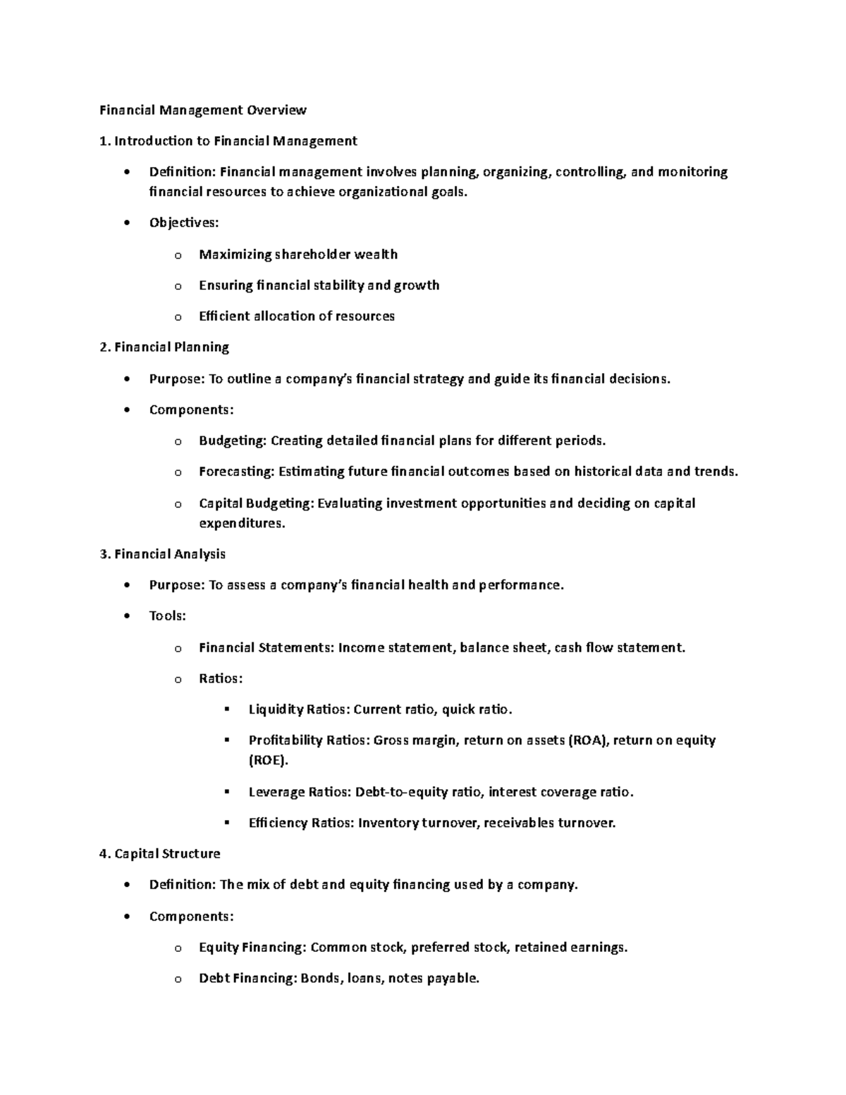 Financial Management Overview - Introduction to Financial Management ...