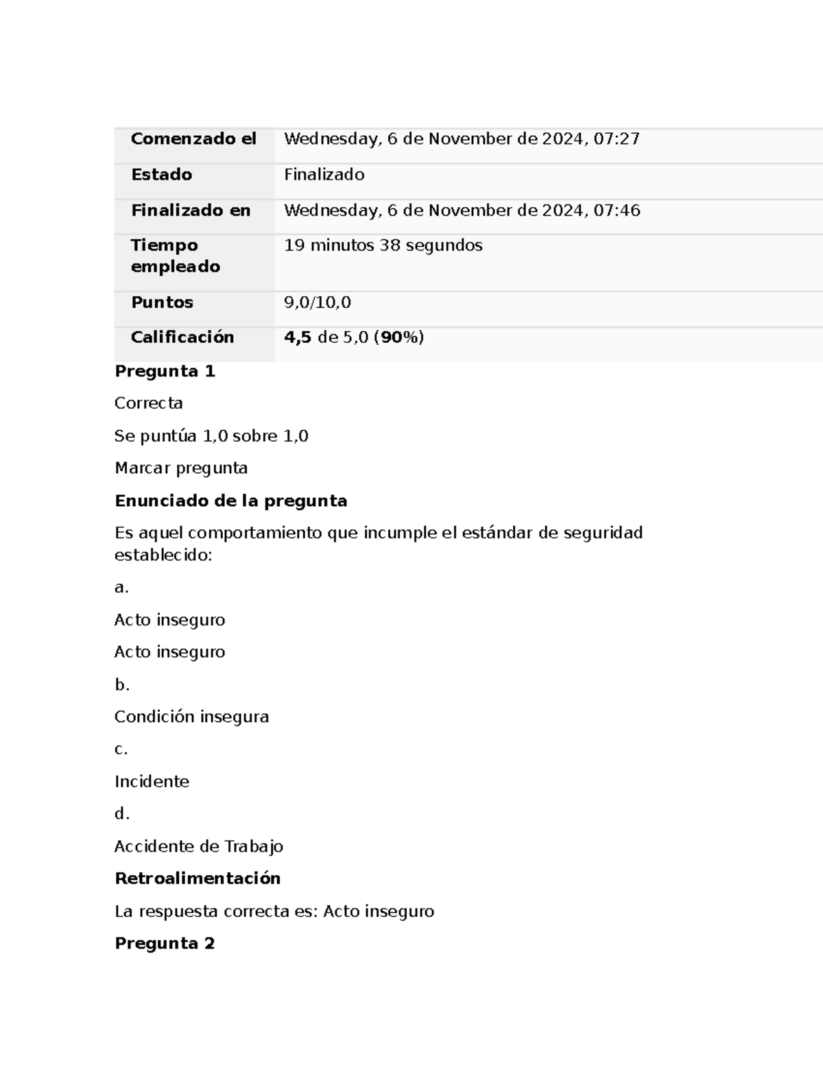 Exm unidad 2 - examen - Comenzado el Wednesday, 6 de November de 2024 ... Exm unidad 2 - examen - Comenzado el Wednesday, 6 de November de 2024 ...