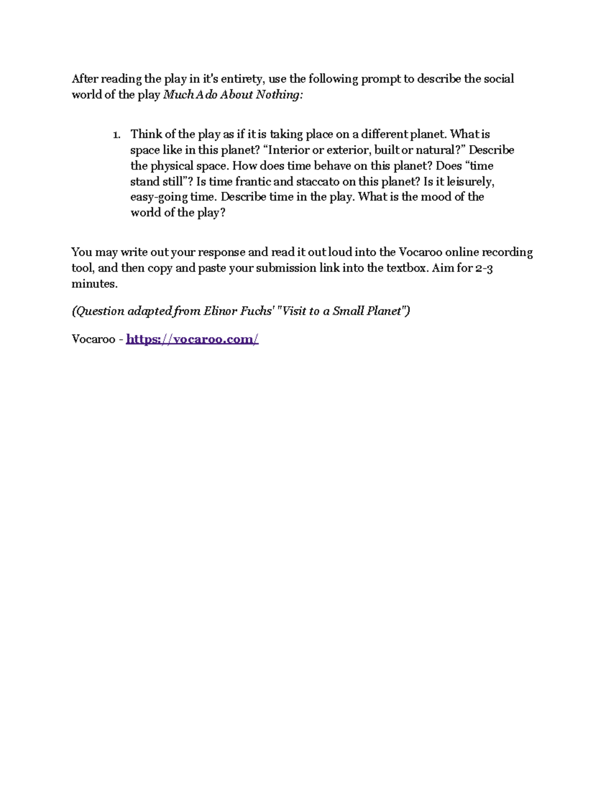 Play response #2 - After reading the play in it's entirety, use the ...