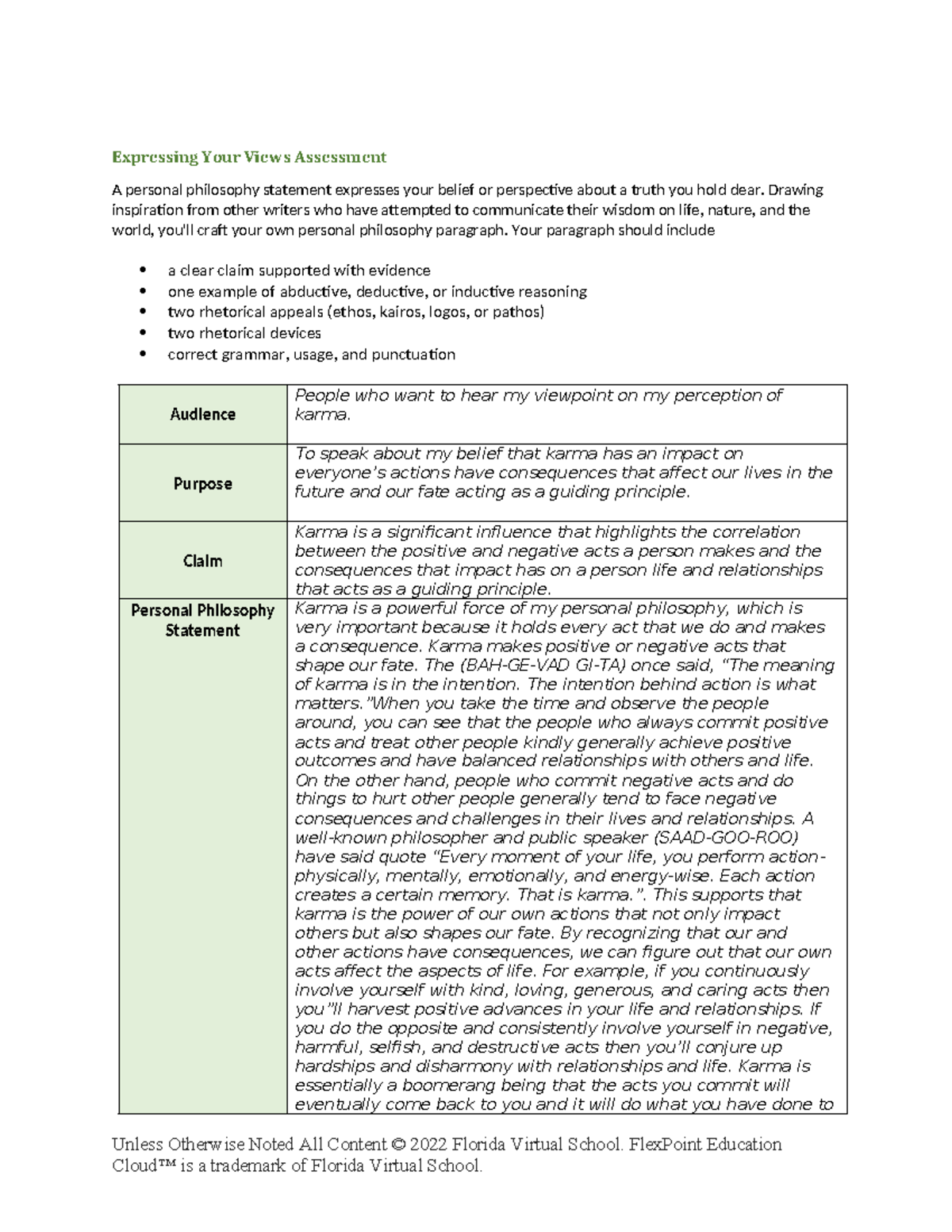 Expressing your views - english - Expressing Your Views Assessment A ...
