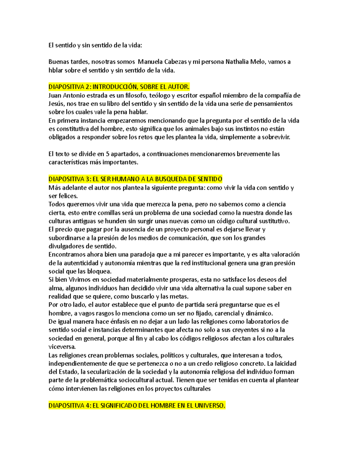 lectura sentido y sinsentido de la vida - El sentido y sin sentido de ...