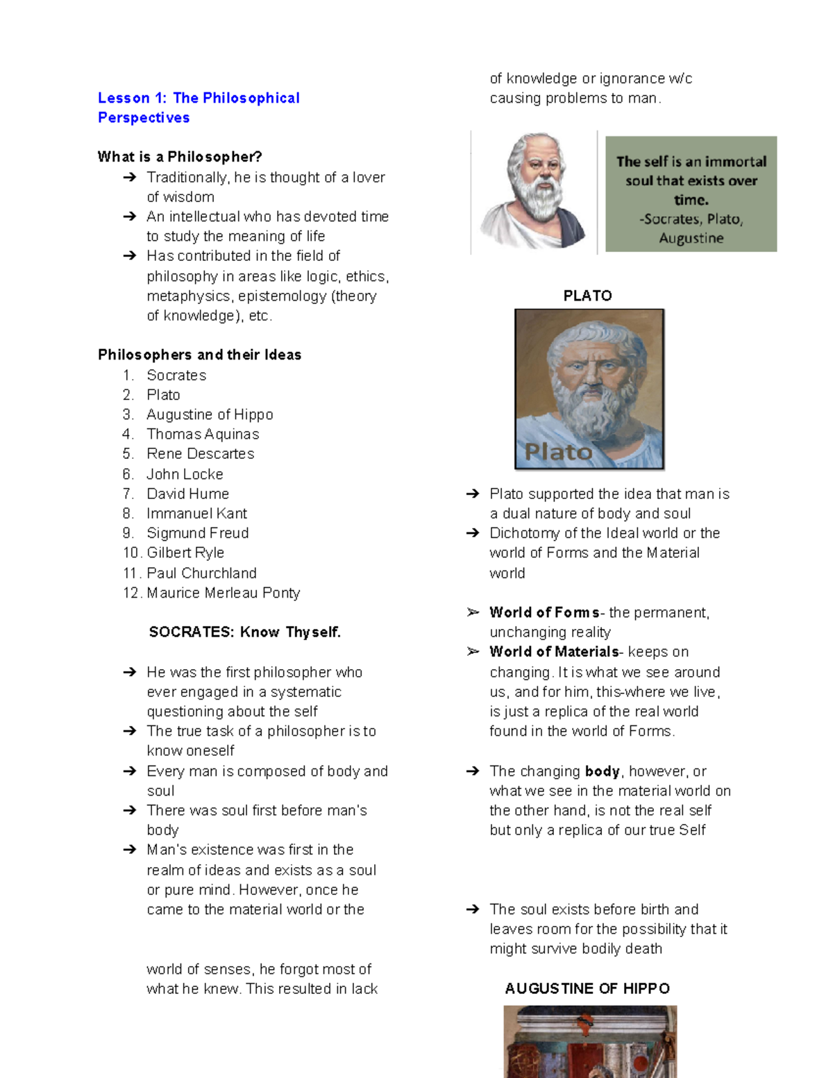 Philosophical Perspectives - Lesson 1: The Philosophical Perspectives ...