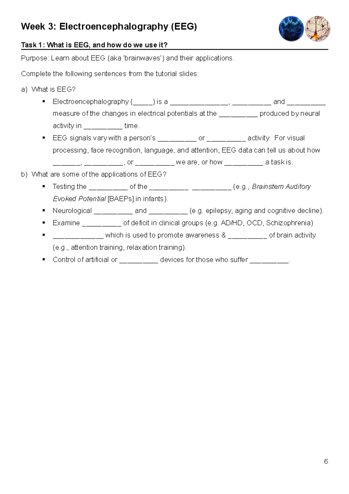 Week 3 Lab Book 2022 - EEG - Student - Week 3: Electroencephalography ...