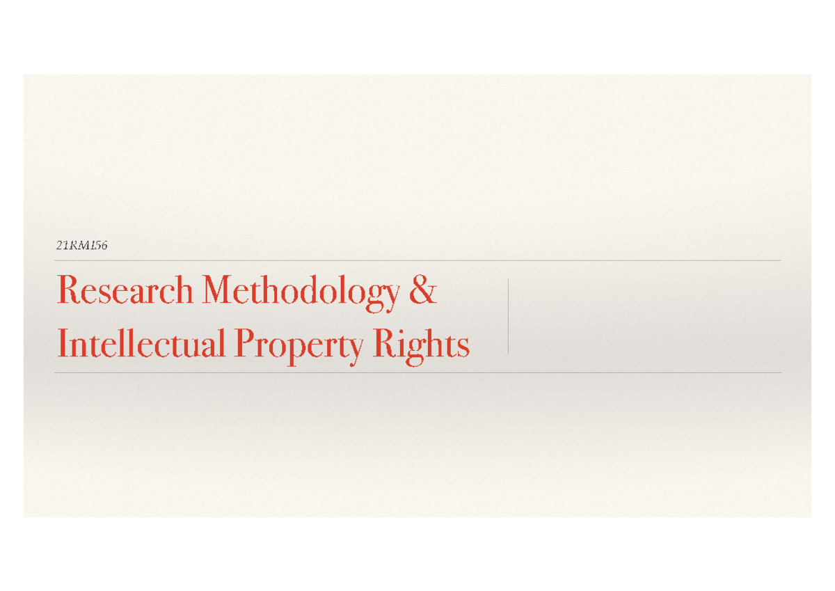 RM IPR PPT - Lecture Not - 21RMI Research Methodology & Intellectual Property Rights Syllabus at ...