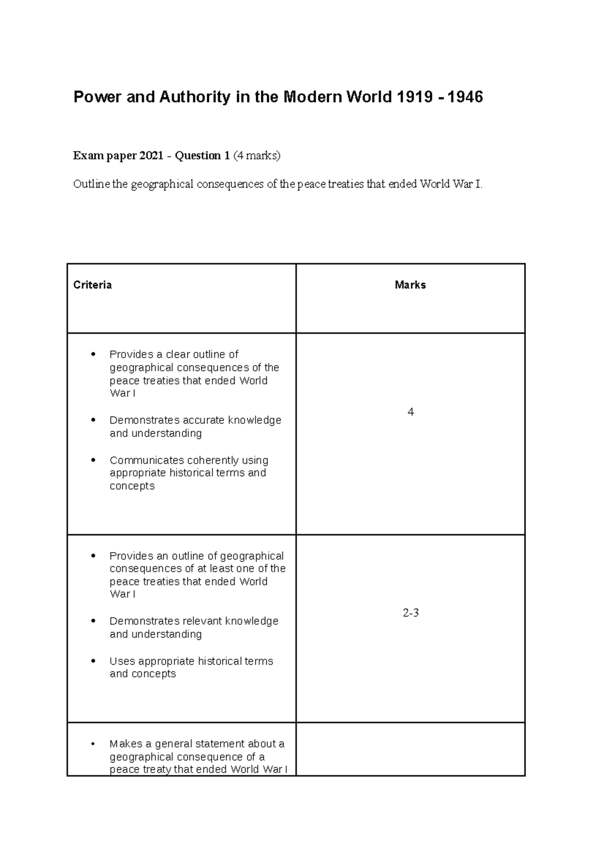 Past paper modern - 2019 - Power and Authority in the Modern World 1919 ...