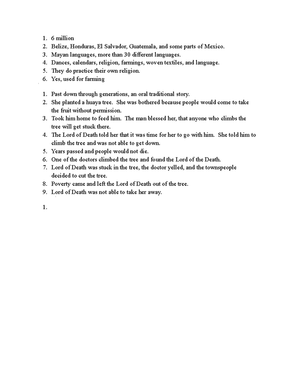 T, September 13 - Questions - 6 million Belize, Honduras, El Salvador ...