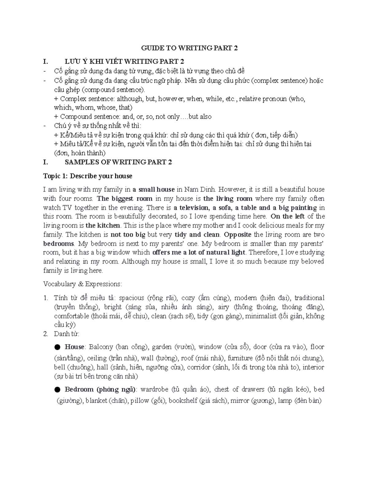 Writing-Part-2 - tài liệu - GUIDE TO WRITING PART 2 I. LƯU Ý KHI VIẾT ...