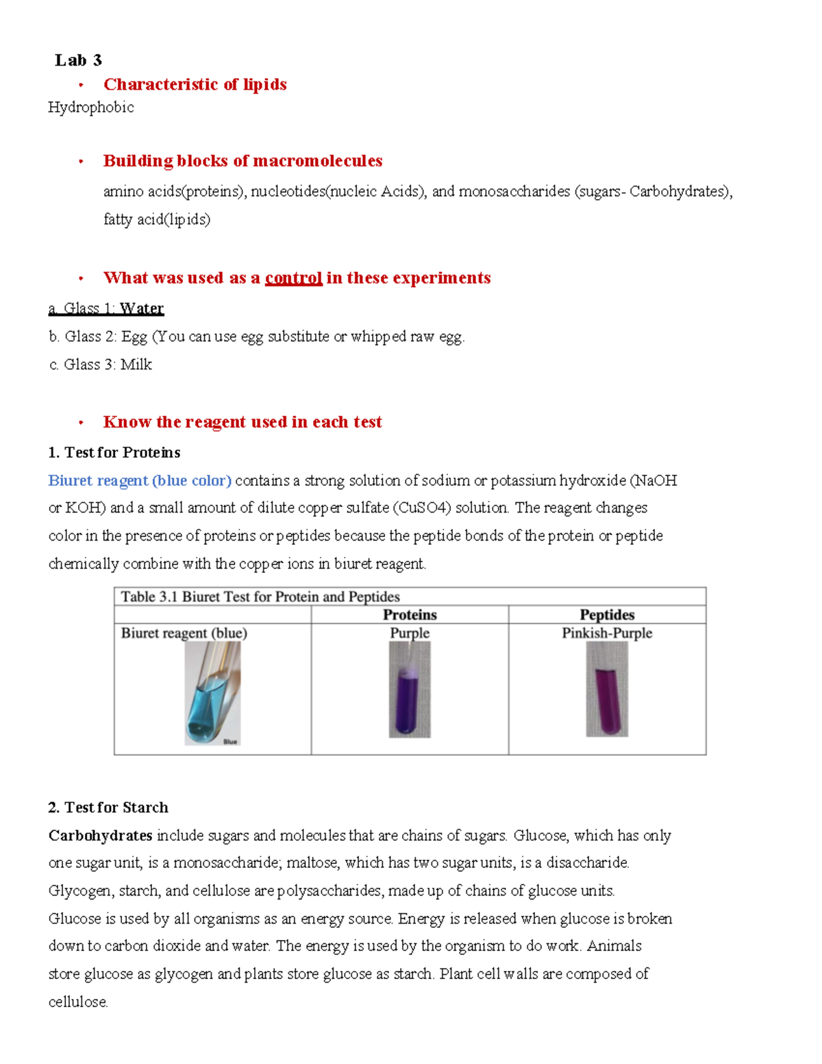 Comprehensive Lab Final 5 - Lab 3 • Characteristic of lipids ...